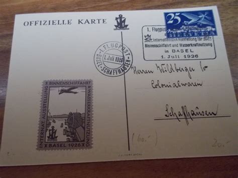 Karte Flugpost Basel Schaffhausen Vignette Kaufen Auf Ricardo