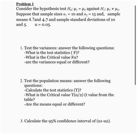 solved problem 1 consider the hypothesis test h against
