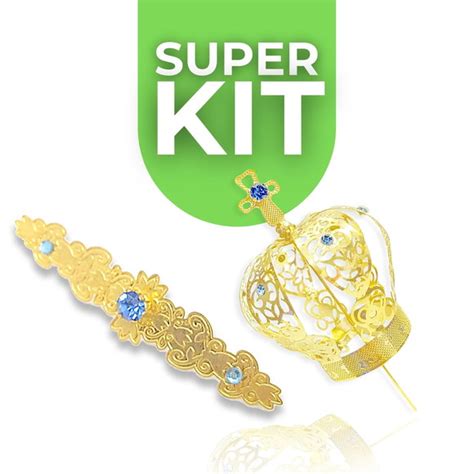 Kit 3 Combo Coroa Nº6 Broche Nossa Senhora Aparecida 40cm no Elo7