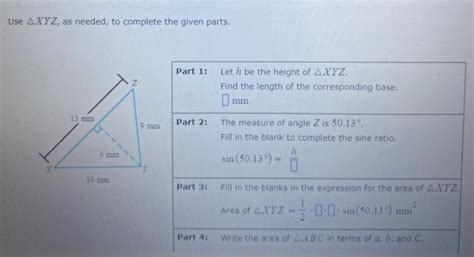 solved use axyz as needed to complete the given parts