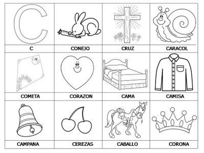 Laminas Con Dibujos Para Aprender Palabras Y Colorear Con Letra C 4