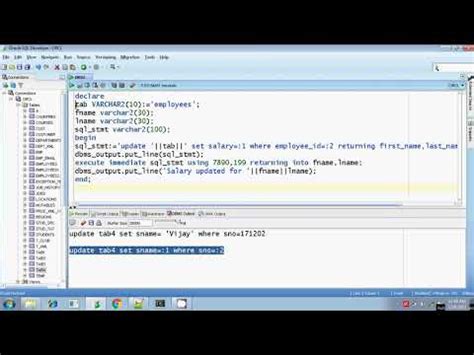 Oracle Execute Immediate Dynamic Sql Update Return720P HD YouTube