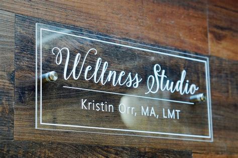 Door Name Plate CLEAR Acrylic Shown As 5 X 12 Inches Reception Desk