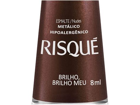 Esmalte Risqué Nude Metálico Brilho Meu Hipoalergênico 8ml Esmalte