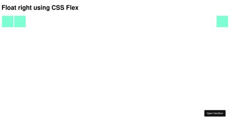 Float Right Using CSS Flex Codesandbox