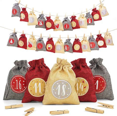 Adventi Adventskalender zum Befüllen 24 Stück Weihnachtskalender