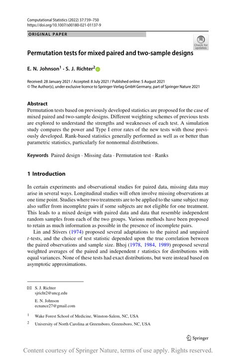 permutation tests for mixed paired and two sample designs