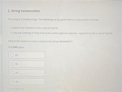 Solved The String S Is Initially Empty The Follow