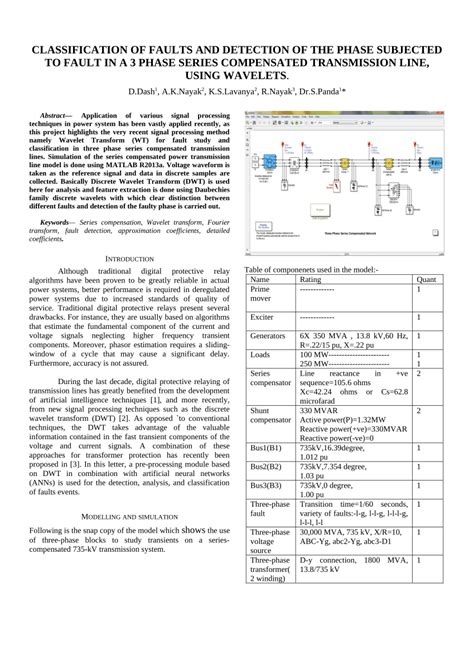 pdf classification of faults and detection of the phase subjected to the fault in a three