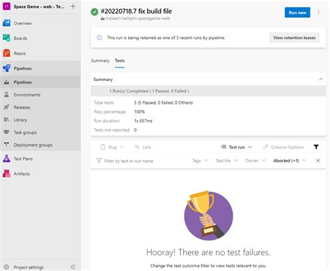 esi building apps with azure devops running tests