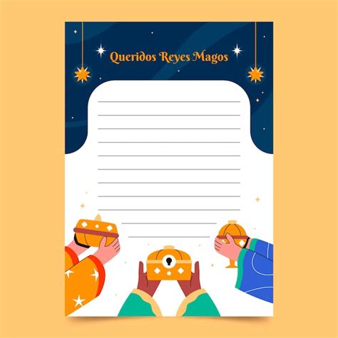 Plantilla De Carta De Reyes Magos Plana Vector Gratis