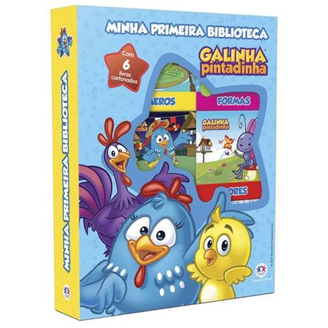 Box 6 Livros Mini Galinha Pintadinha Minha Primeira Biblioteca