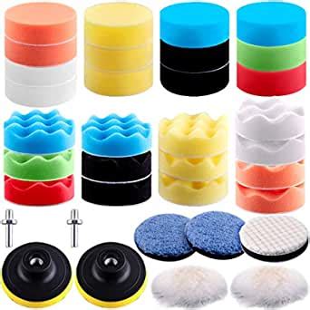 SIQUK Lot De 35 Tampons De Polissage De Voiture 7 6 Cm En Mousse Pour