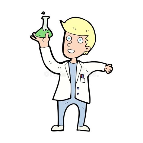 Cientista Feliz Dos Desenhos Animados Ilustra O Do Vetor Ilustra O