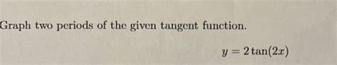 solved graph two periods of the given tangent