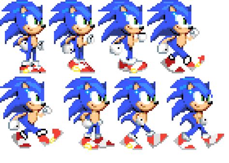 Pixilart Sonic Walk Sprite Sheet By Tristan777