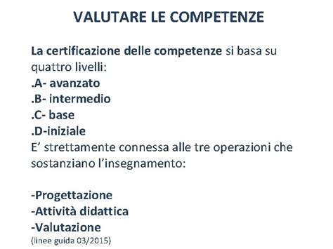 Valutare Le Competenze La Certificazione Delle Competenze Si