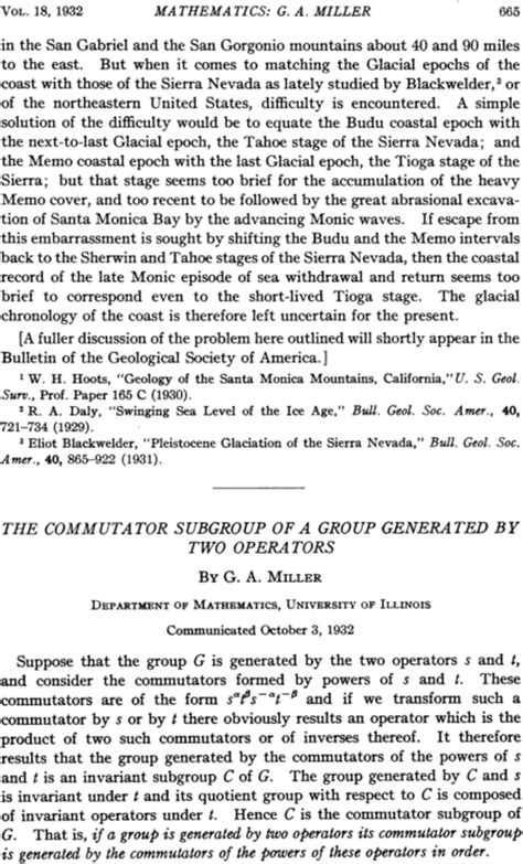 the commutator subgroup of a group generated by two operators pnas