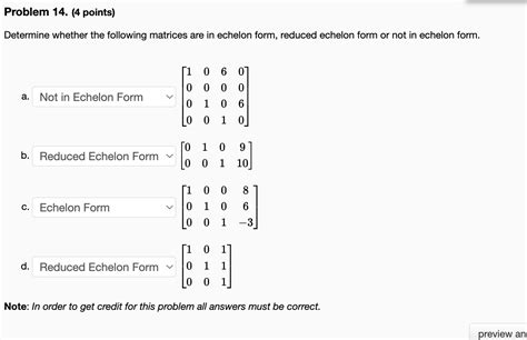 solved determine whether the following matrices are in