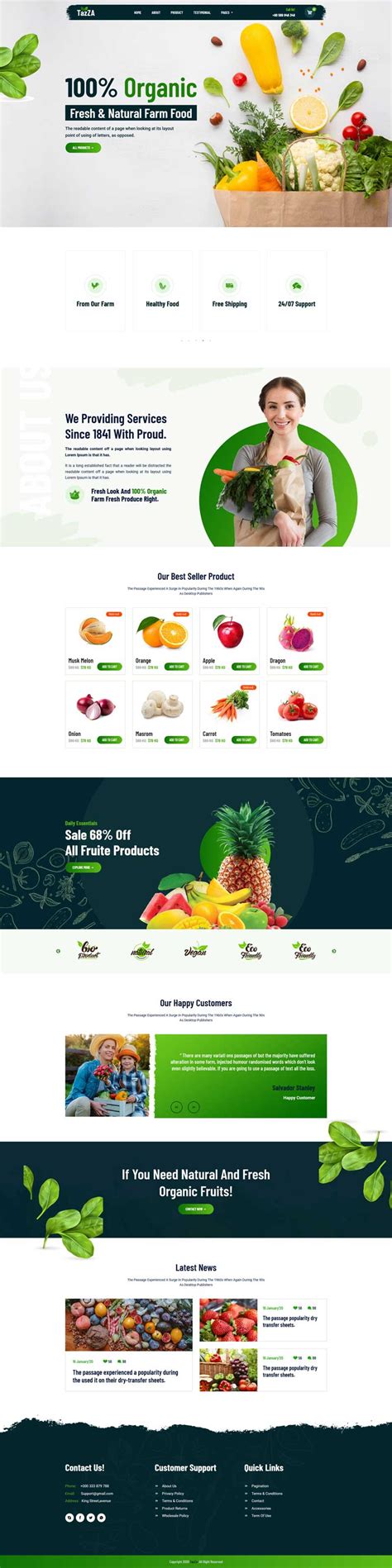 有机蔬果食品商城HTML5模板精选打造绿色生活新体验 墨鱼部落格