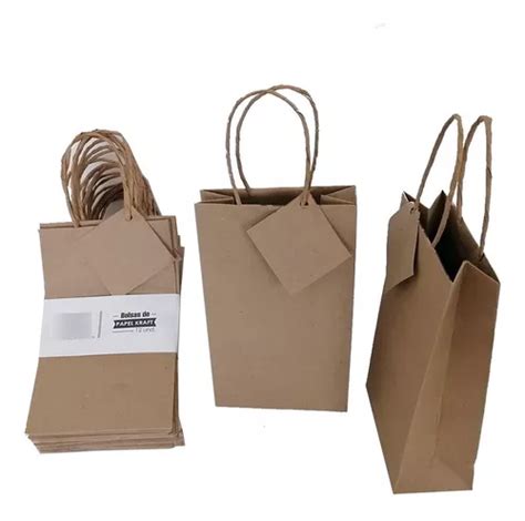 Bolsa De Regalo Papel Kraft Medianas Paquete X 12 MercadoLibre
