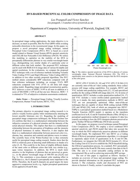 pdf hvs based perceptual color compression of image data