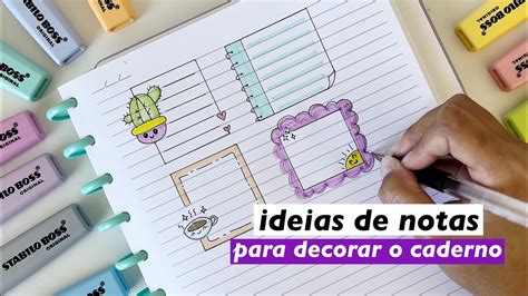 IDEIAS DE NOTAS PARA DEIXAR O SEU CADERNO LINDO E ORGANIZADO YouTube