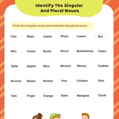 Singular And Plural Activities For Grade