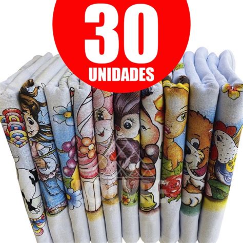 Kit 30 Pano De Prato Atacado Estampado 30 Unidades De Pano De Prato