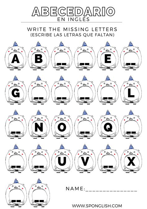 Las 26 letras del abecedario en inglés con dibujos