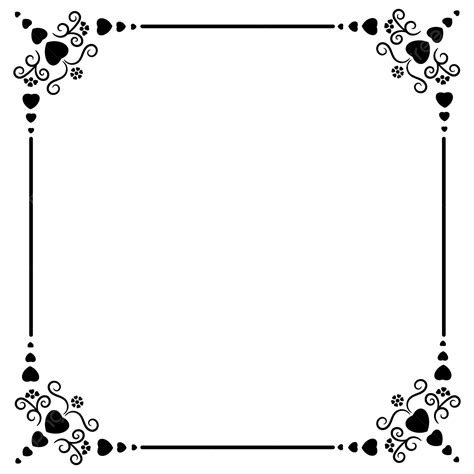 Design De Borda Fácil Preto E Branco Vetor PNG Design De Borda Para