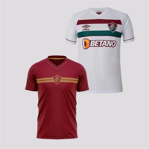 Kit Camisa Umbro Fluminense II 2023 Camisa Fluminense Prank Bordô