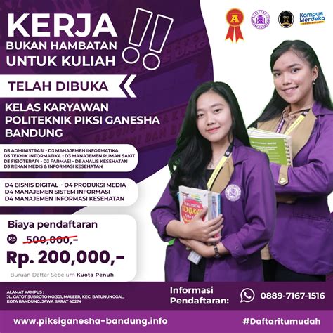 Telah Dibuka Kelas Karyawan Politeknik Piksi Ganesha Bandung Kuliah