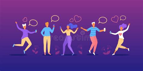 People Talk In Chat Communicate By Message Bubble Vector Illustration