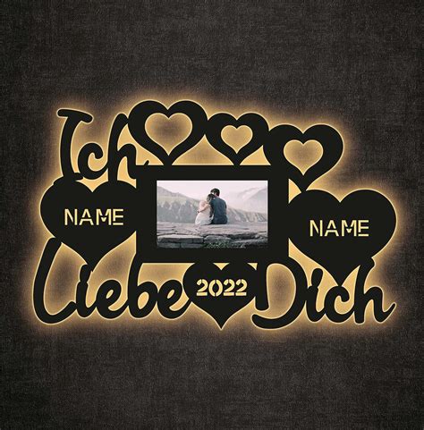 Deko Schlummerlicht Nachtlicht Ich Liebe Dich Herzen Mit Bilderrahmen