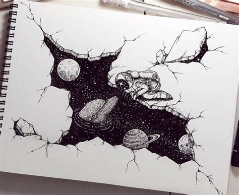 Ink Drawings Mostly In Space Space Drawings Cool Art Drawings Drawings
