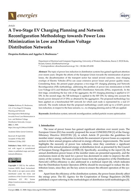 pdf a two stage ev charging planning and network reconfiguration methodology towards power