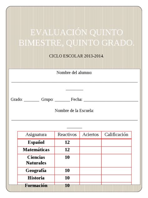 PDF 5 GRADO EXAMEN QUINTO BIMESTRE Doc DOKUMEN TIPS
