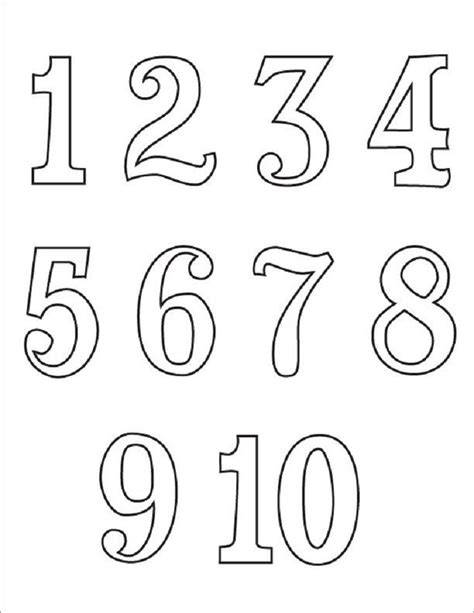 Coloring Pages Free Printable Numbers 1 10