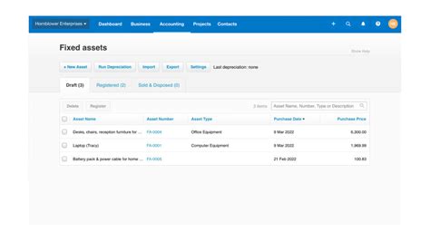 Fixed Assets Register