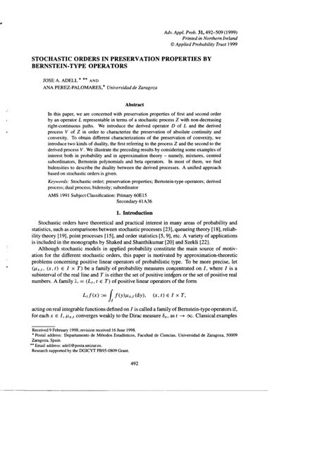 pdf stochastic orders in preservation properties by bernstein type