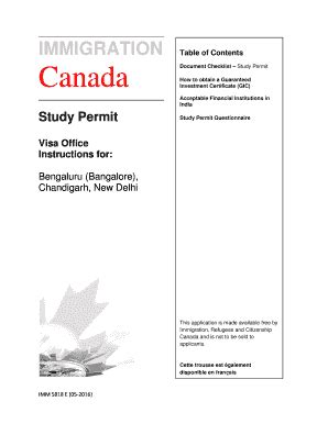 Fillable Online Cic Gc Document Checklist Study Permit Fax Email Print