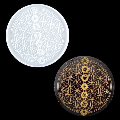 Résine Epoxy Moule Fleur De Vie Moules Silicone Plateau Epoxy