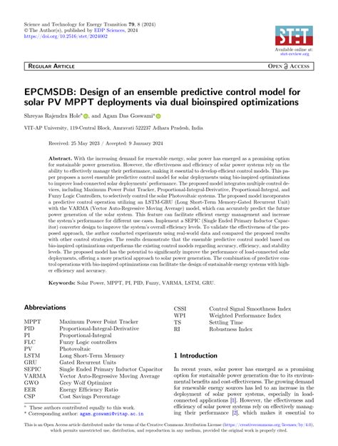 pdf epcmsdb design of an ensemble predictive control model for solar pv mppt deployments via