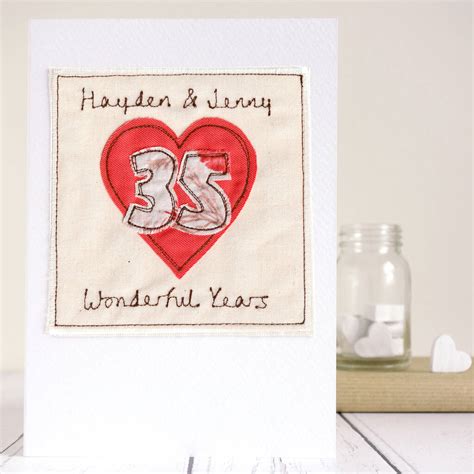 Personalised 35th Coral Wedding Anniversary Card By Milly And Pip Gifts