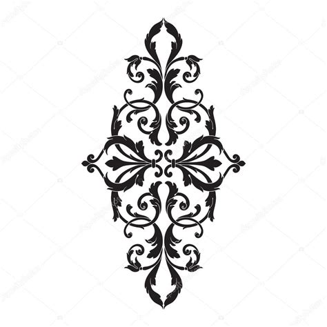 Vintage Baroque Frame Engraving Scroll Ornament Stock Vector By