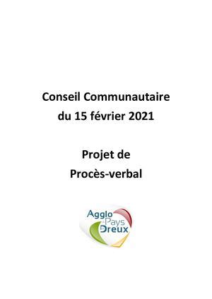 Calaméo Pv du Conseil Communautaire du 15 02 21