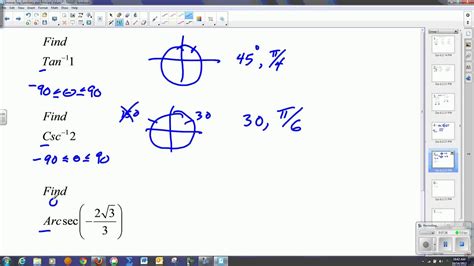 inverse trig functions and principal values youtube