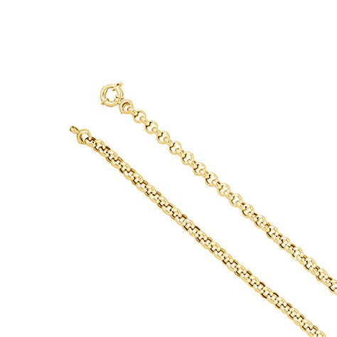 Hollow Link Rolo Chain Necklace 20 Inch 14k Yellow Gold 6 5mm