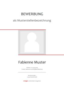 Deckblatt Bewerbung Vorlagen Muster 2024 Deckblatt De